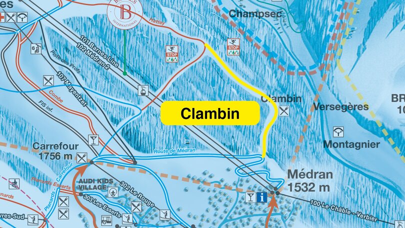 Freeride Strecke Clambin - Verbier 4Vallées